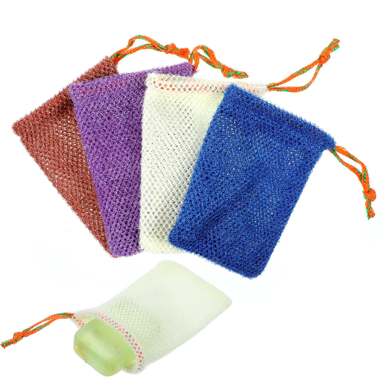 Amazon.com : Grevosea 4 Pack Bar Soap Pouch, Exfoliating Soap Bag with ...