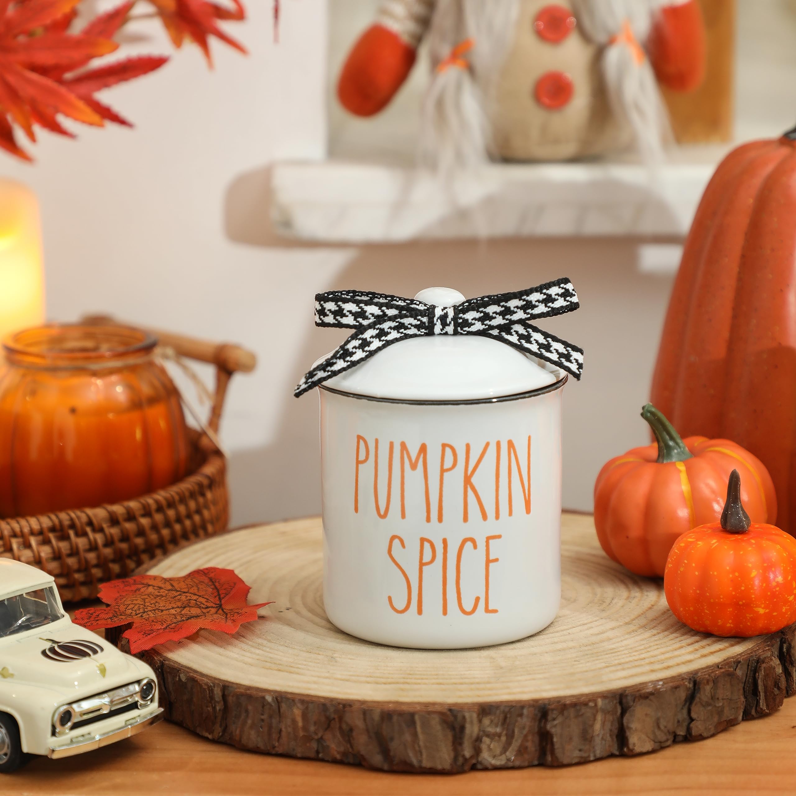 Fall Tiered Tray Decor Thanksgiving Ceramic Canister Mini Jar Autumn ...