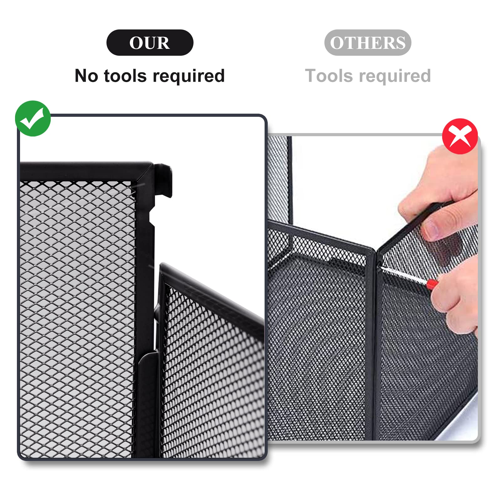 Snapklik.com : 2 Pack Desktop Hanging File Organizer, Portable Black ...