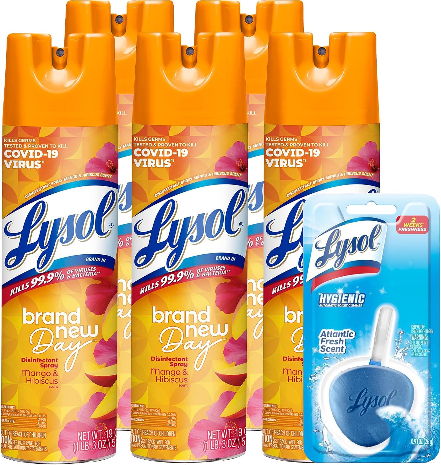 Amazon.com: Lysol Disinfectant Spray - Mango & Hibiscus, 19 Oz (Pack of ...