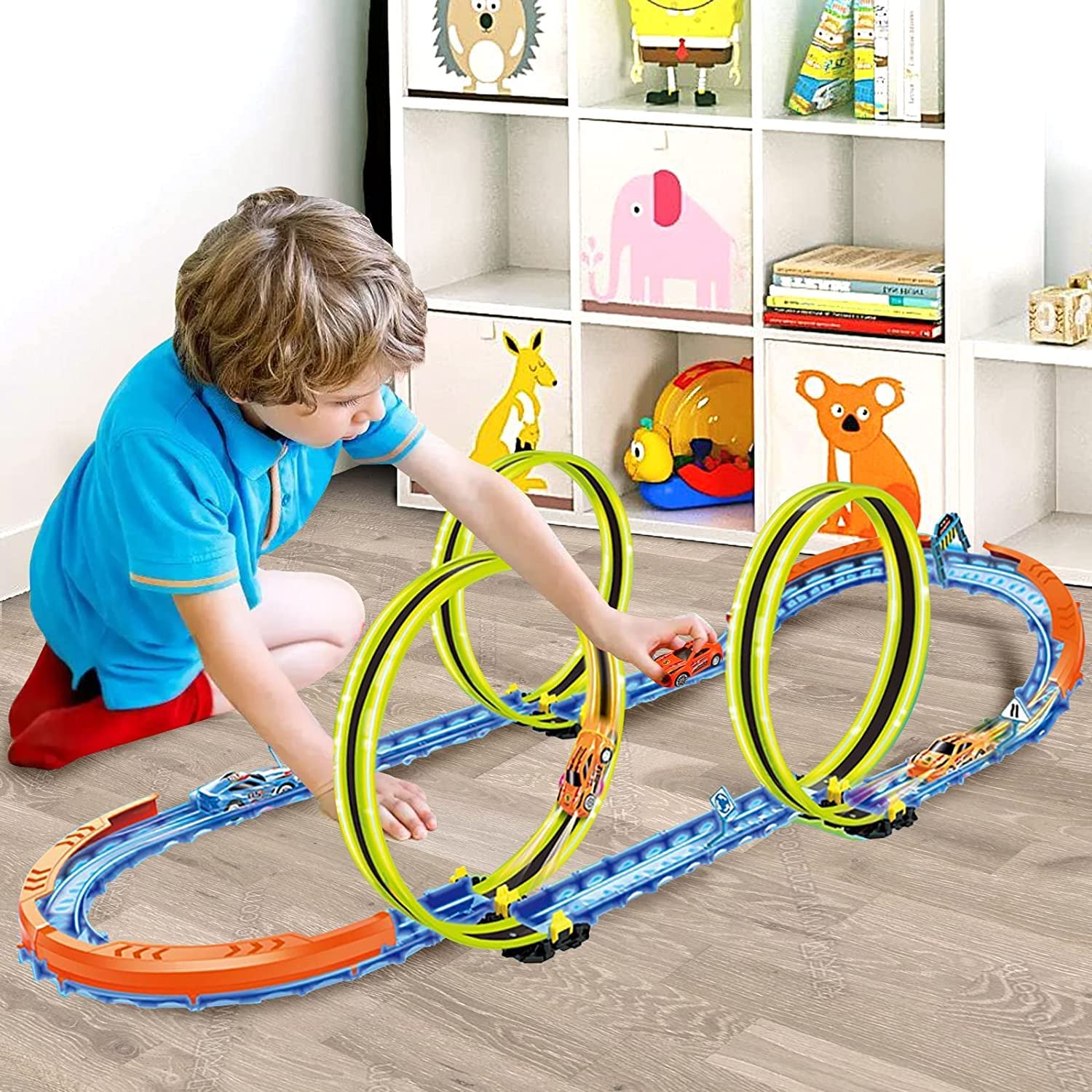 Electric Slot Car Set, High-Speed Remote Control Race Car Track, Racing ...