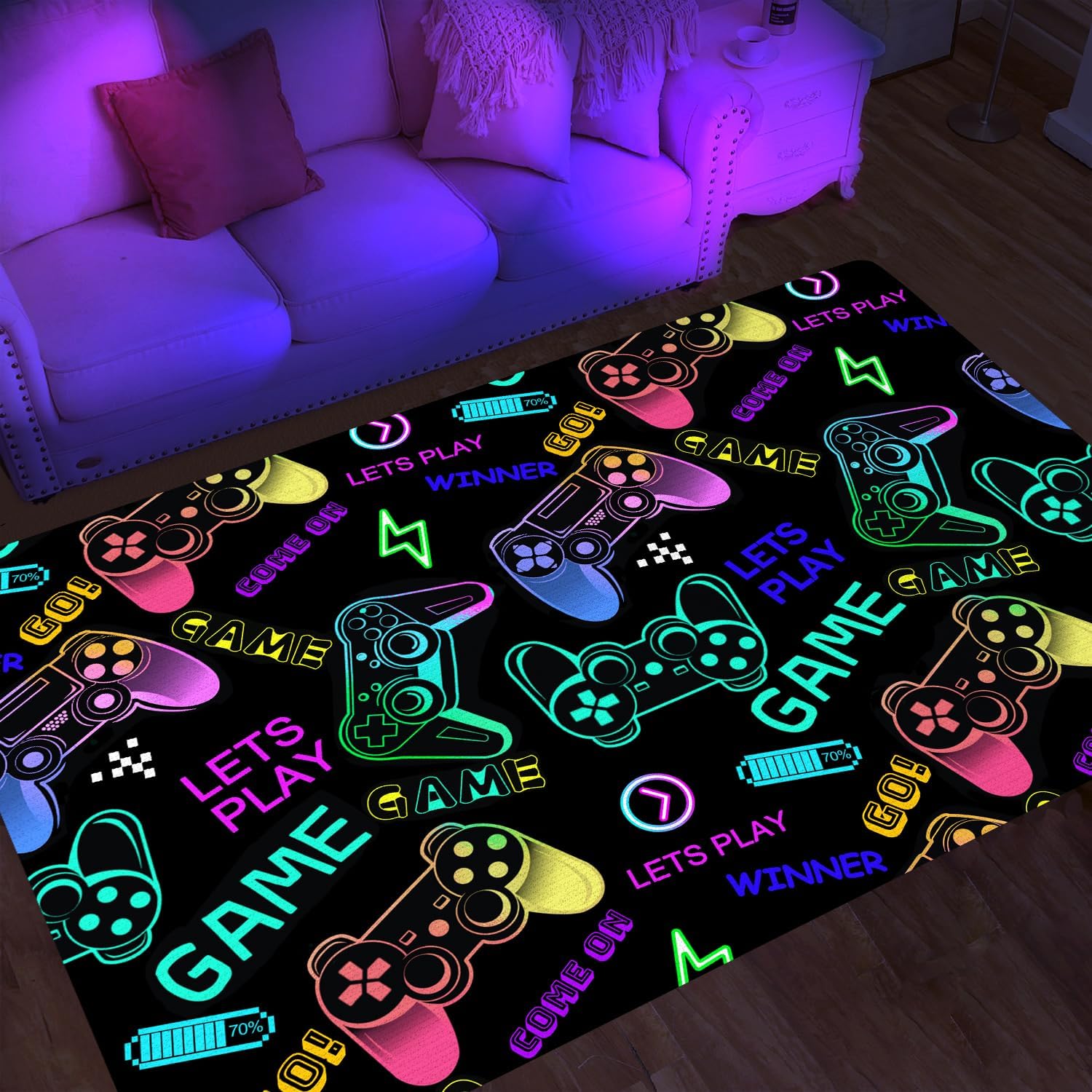 Amazon.com: Gaming Area Rug 2'5''×4', Game Controller Decorative Carpet ...