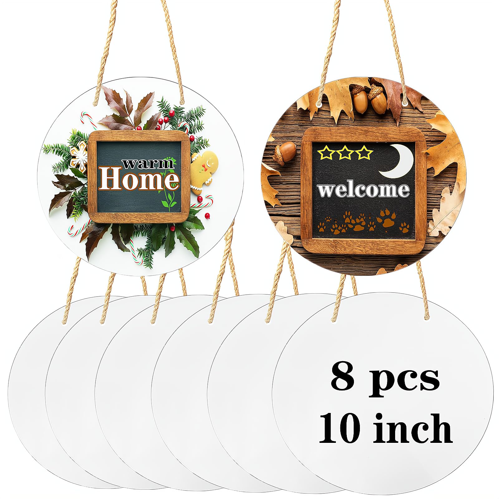 Amazon.com: 8 pcs Metal Sublimation Door Hanger Blanks,10 inch Round ...