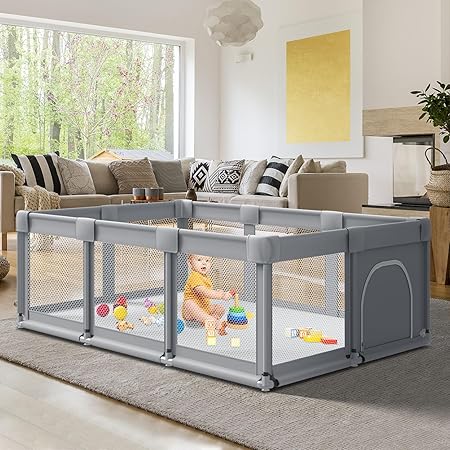 Amazon.com : Fshibila 74" ×50" Large Baby Playpen, Baby Playard for ...