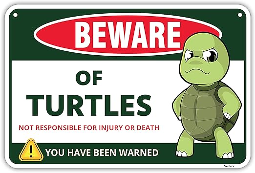 Amazon.com: Venicor Turtle Sign Decor - 8 x 12 Inches - Aluminum ...