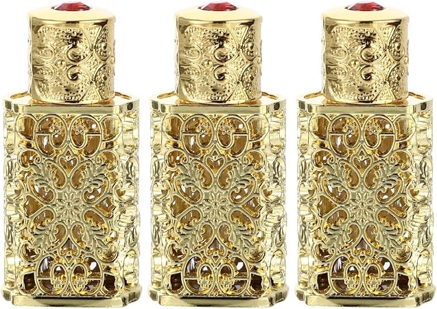 Amazon.com: Refillable Perfume Bottle 3Pcs Gold Arabian Perfume ...