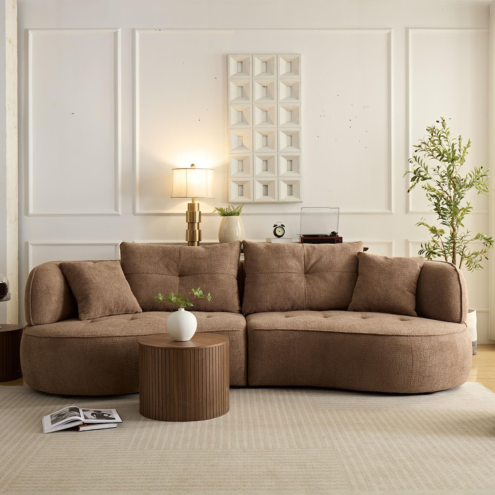 Amazon.com: HAMORESPACE 109‘’Curved Sectional Sofa, Multiple Seating ...