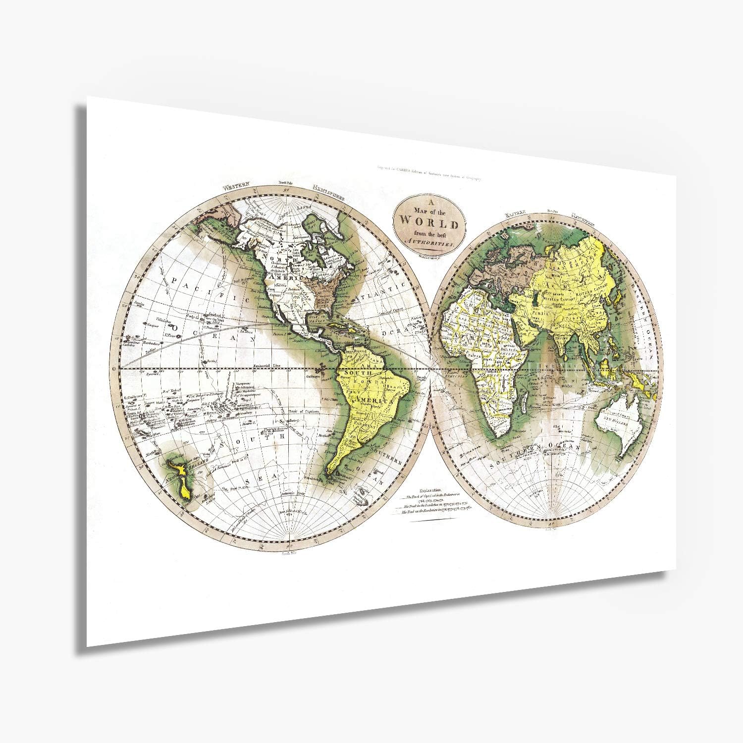 Amazon.com: Historix Vintage 1795 Map of the World - 24 x 36 Inch ...