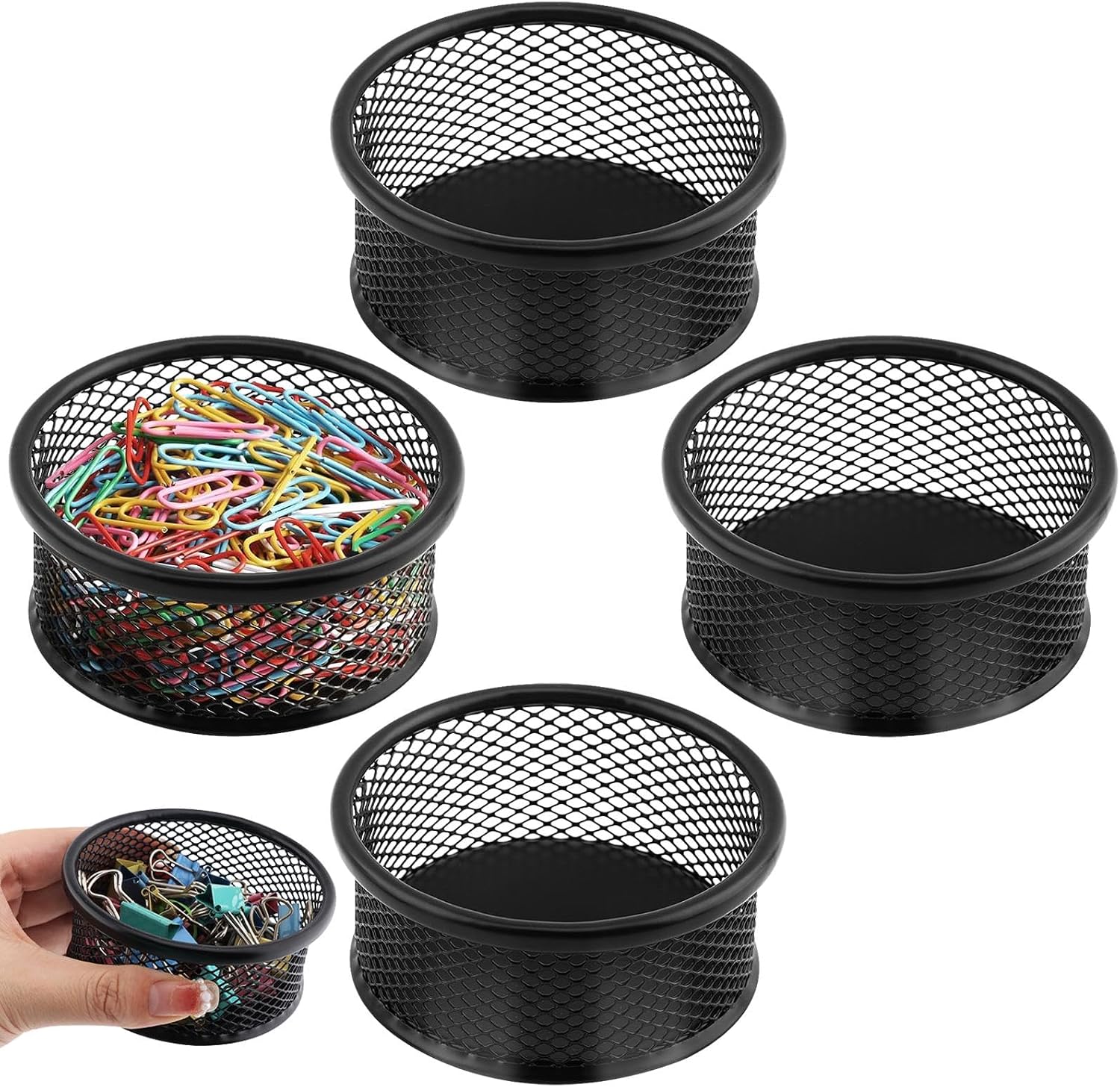 Amazon.com: Kryslanix 4PCS Paper Clip Holder,Mesh Paper clip Organizer ...