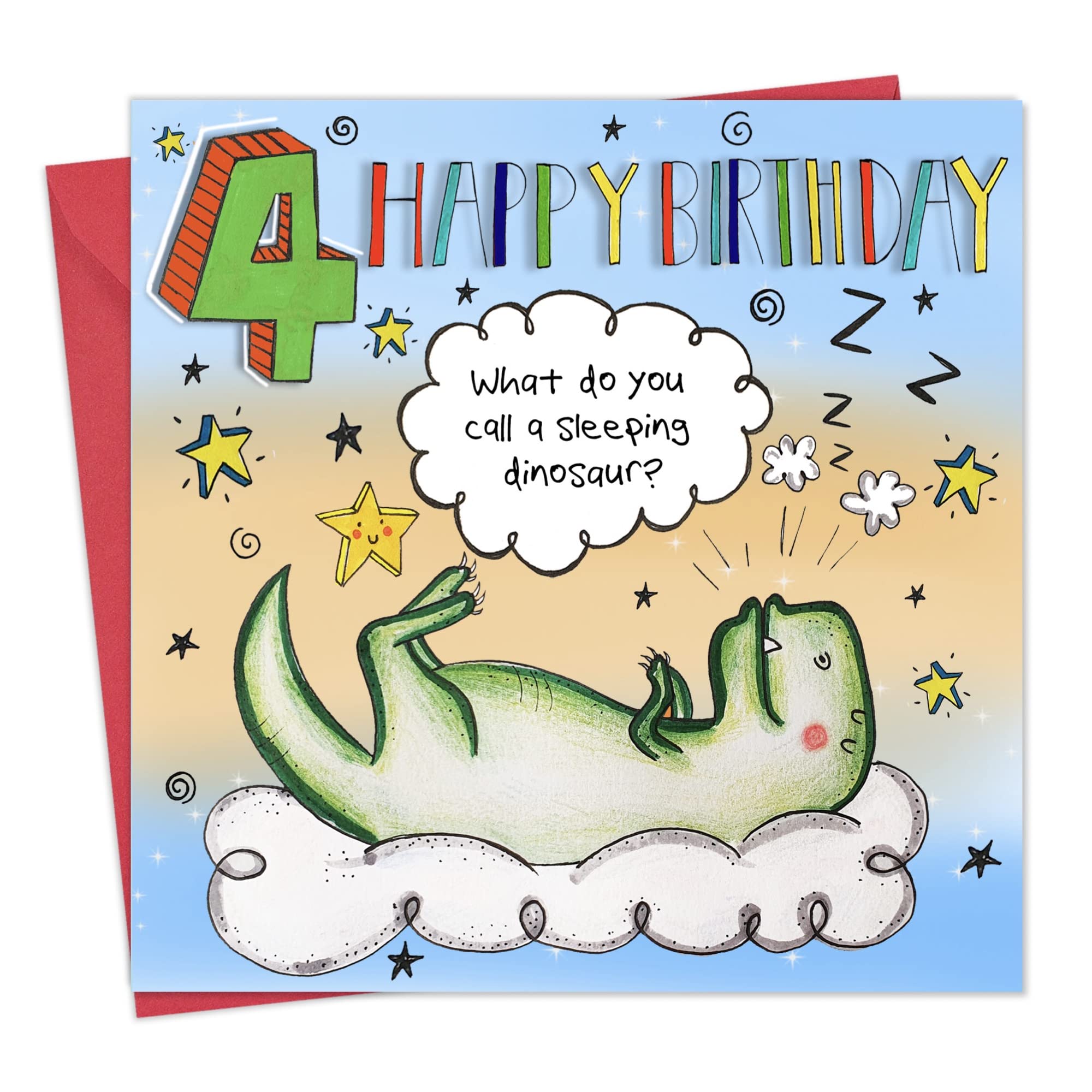 Twizler 4th Birthday Card - Funny Joke Childrens Birthday Card - Age 4 ...