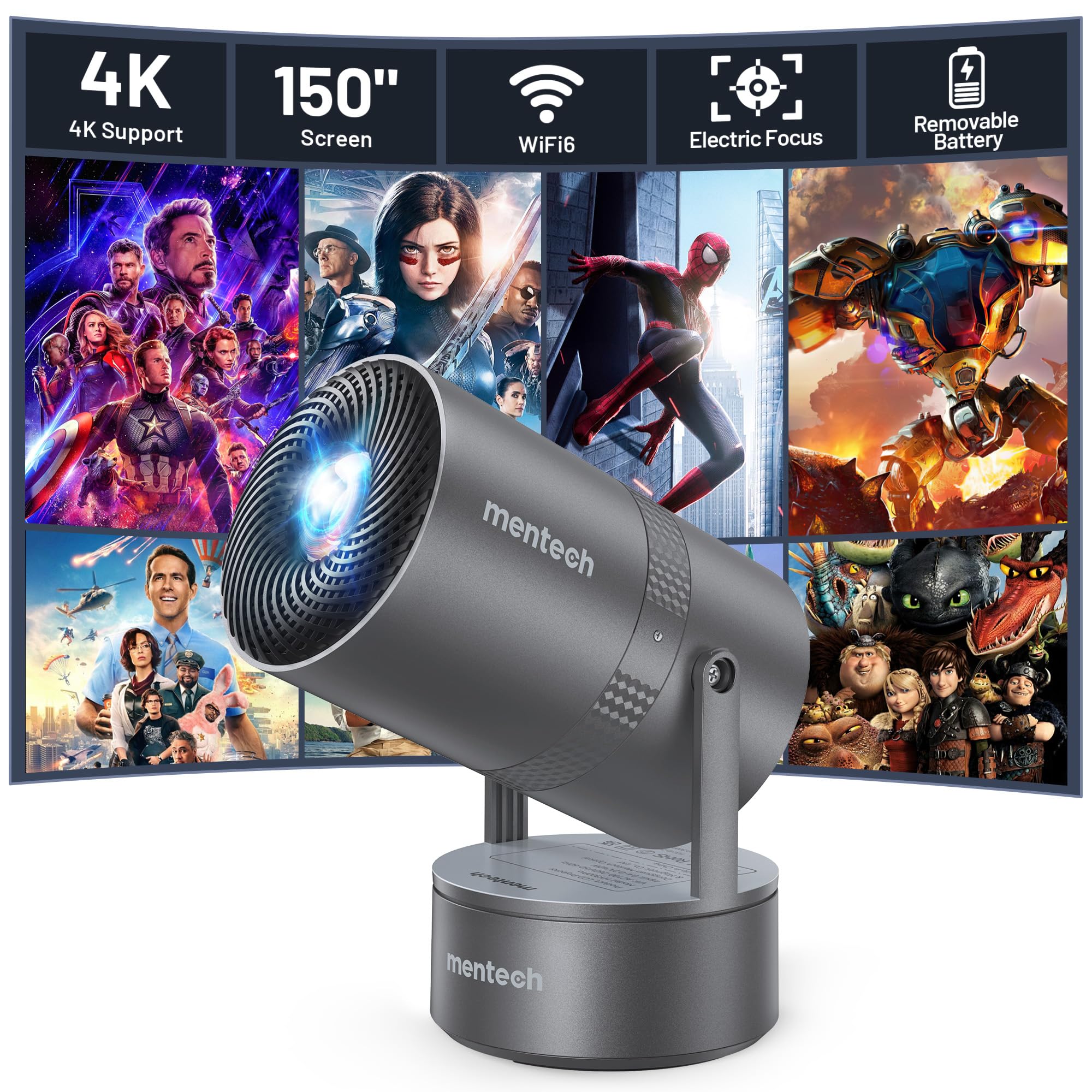 Amazon.com : [Built-in Battery] Mini Projector with Wifi and Bluetooth ...