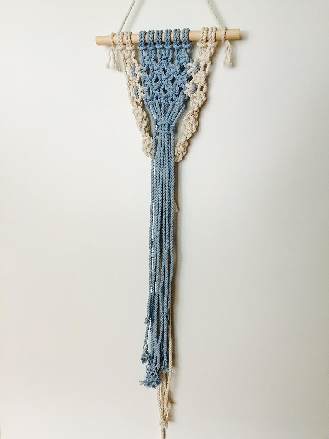 Amazon.com: Chunky, Modern, Gathered, Macrame Wall Hanging – Two Tone ...