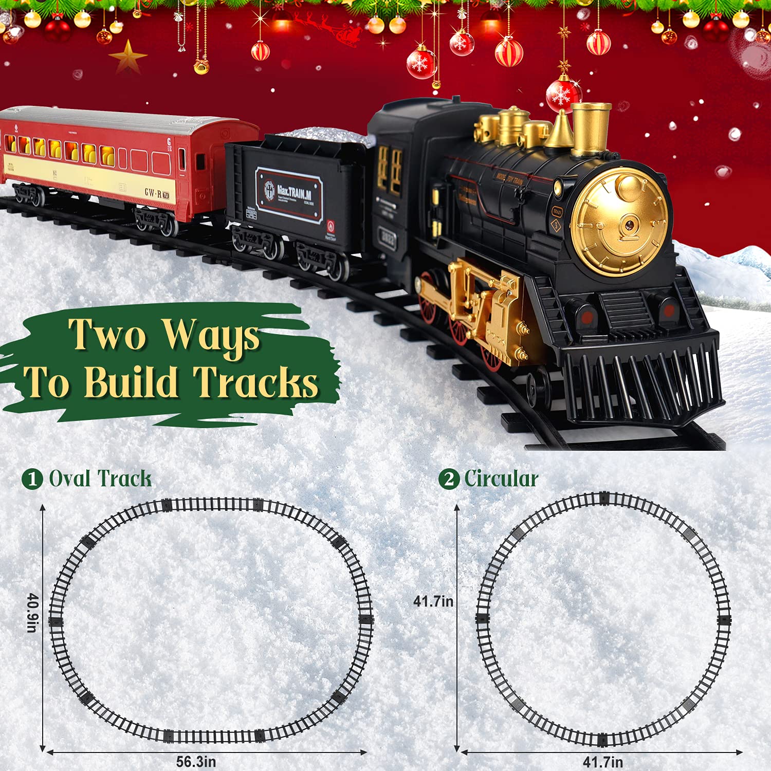 Train Set for Boys Girls - Electric Toy Train Including Passenger Coach ...