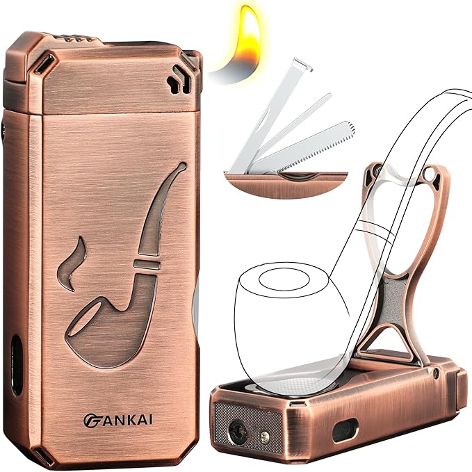 Amazon.com: FANKAI Pipe Lighter, Built-in Stand, 3 in 1 Cleaner Tools ...