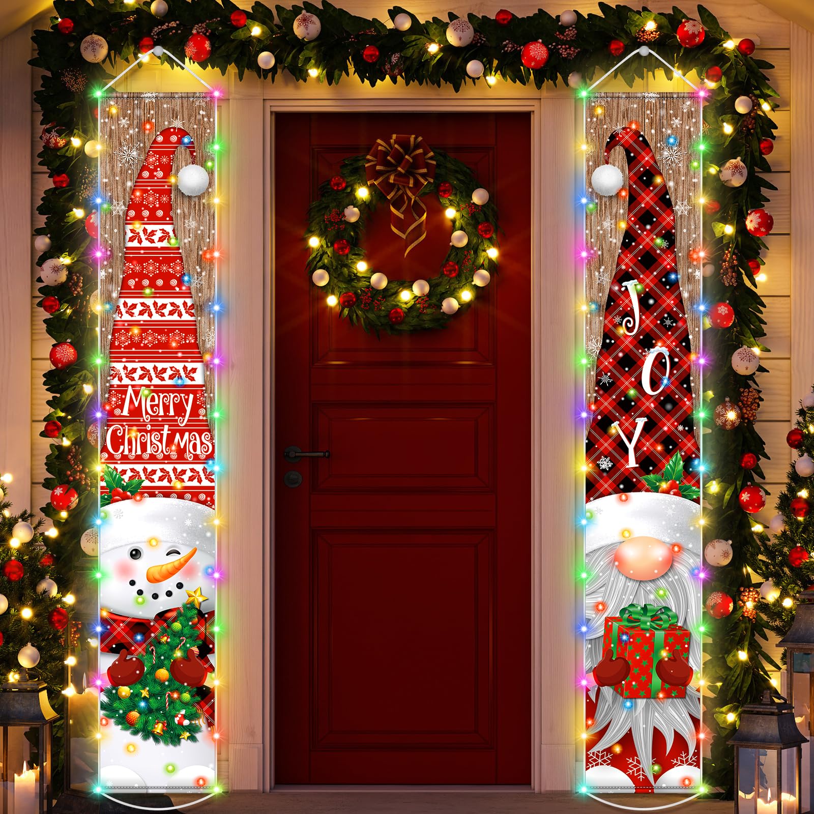 Amazon.com : Irenare Lighted Christmas Banner Decorations with LED ...