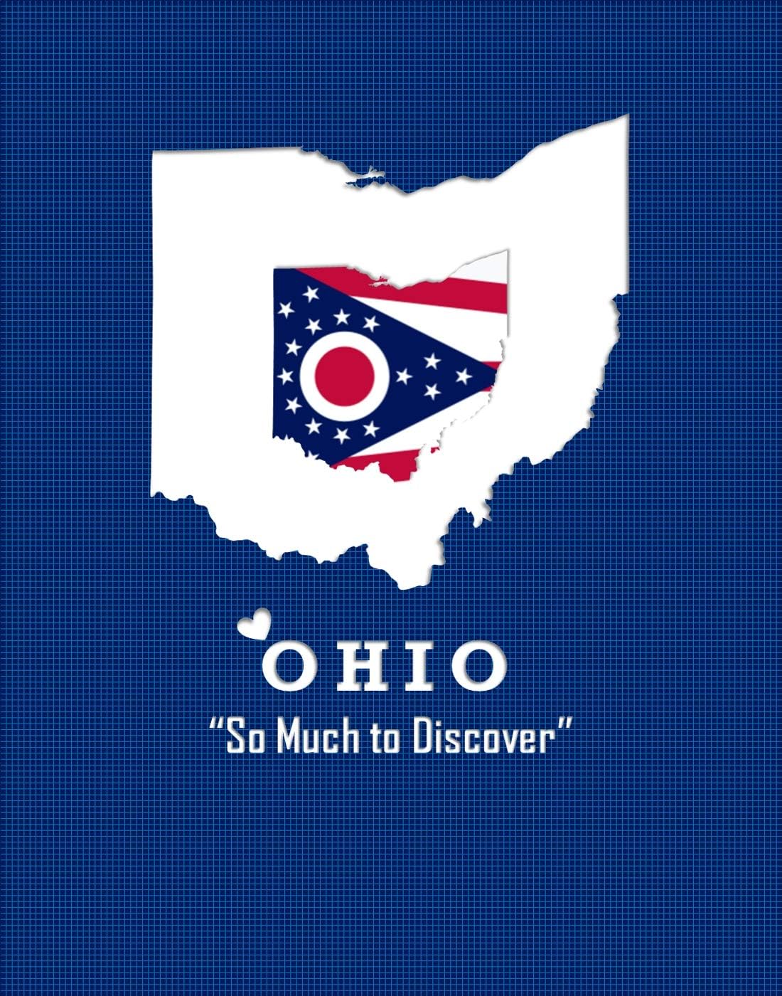 Amazon.com: Akross Kultures Map of Ohio Poster - Flag Colors - Slogan ...