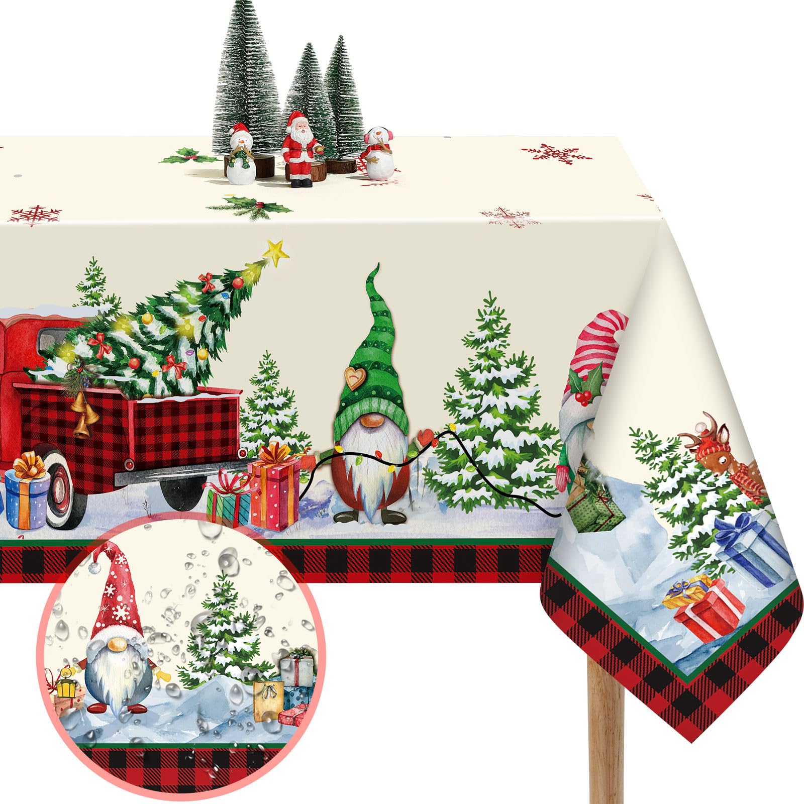 Christmas Tablecloth Xmas Table Cover Rectangle Fabric Tablecloth ...