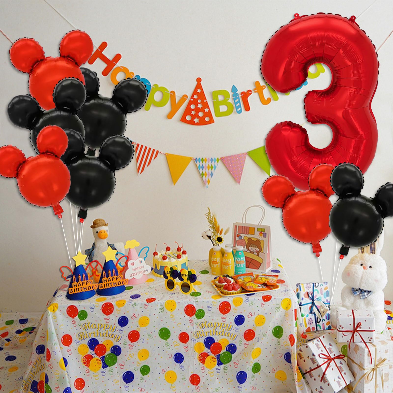 Snapklik.com : 3rd Mouse Birthday Balloons 43 Inch Red Number 3 Foil ...