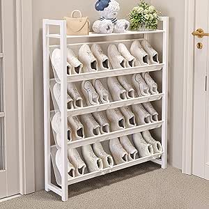 Amazon.com: Multi-Tier Slanted Shoe Storage Rack, Narrow Extremely Thin ...