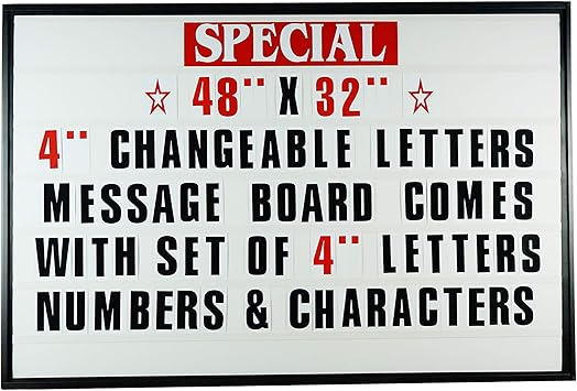 Amazon.com : Changeable Letter Board Large 48"x 32" Outdoor Sign with ...