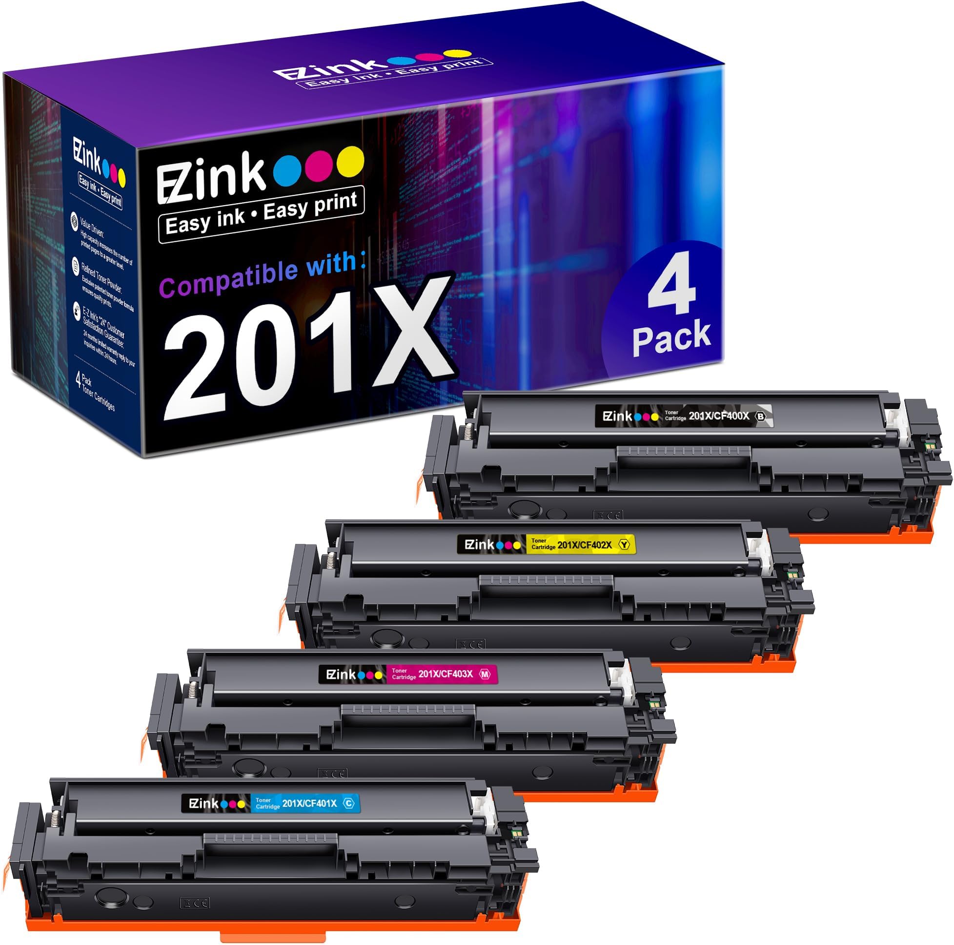 Amazon.com: 201X Toner Cartridge Compatible for HP 201X 201A 4 Pack ...