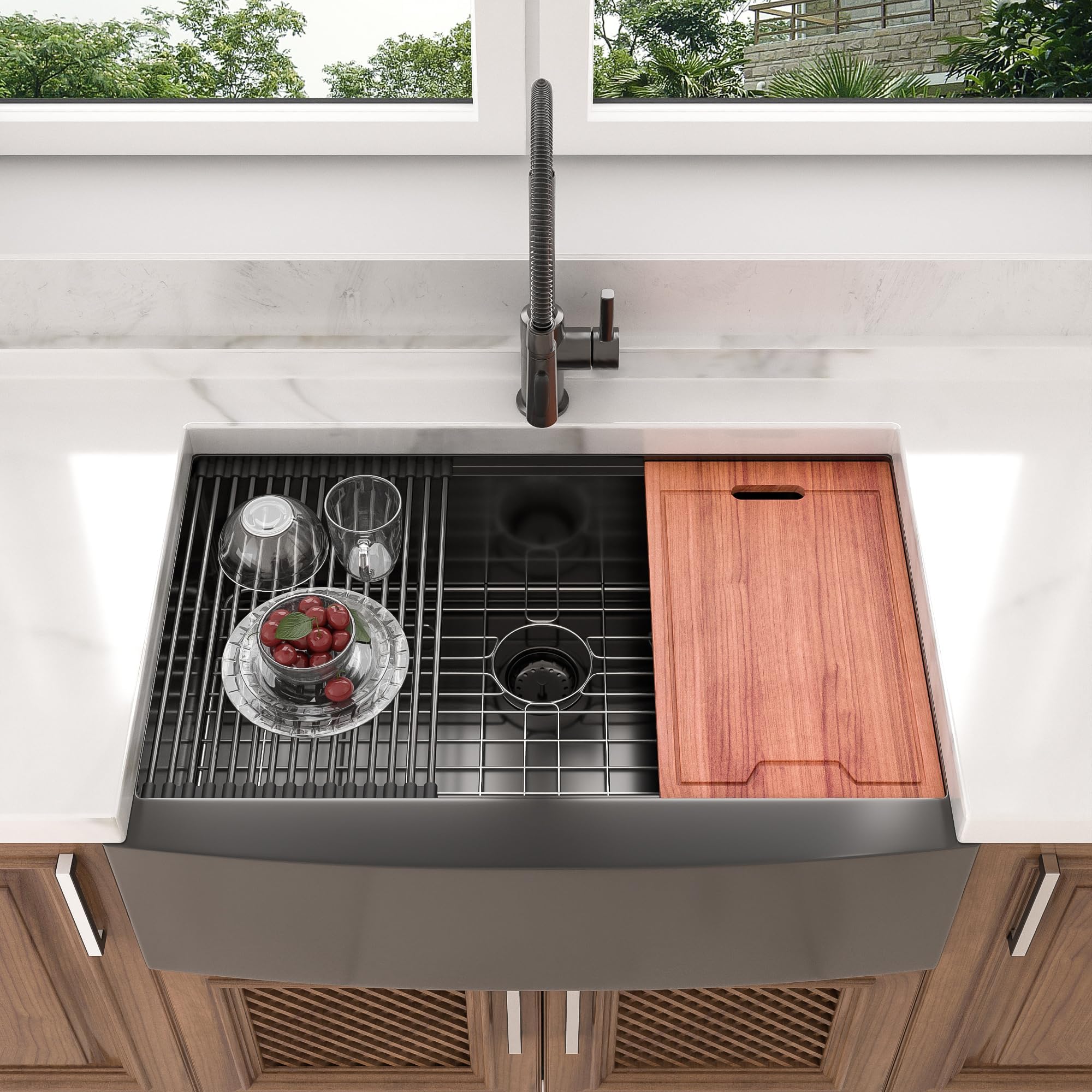 Snapklik.com : 36 Black Farmhouse Sink - Lordear 36 Inch Kitchen Sink ...