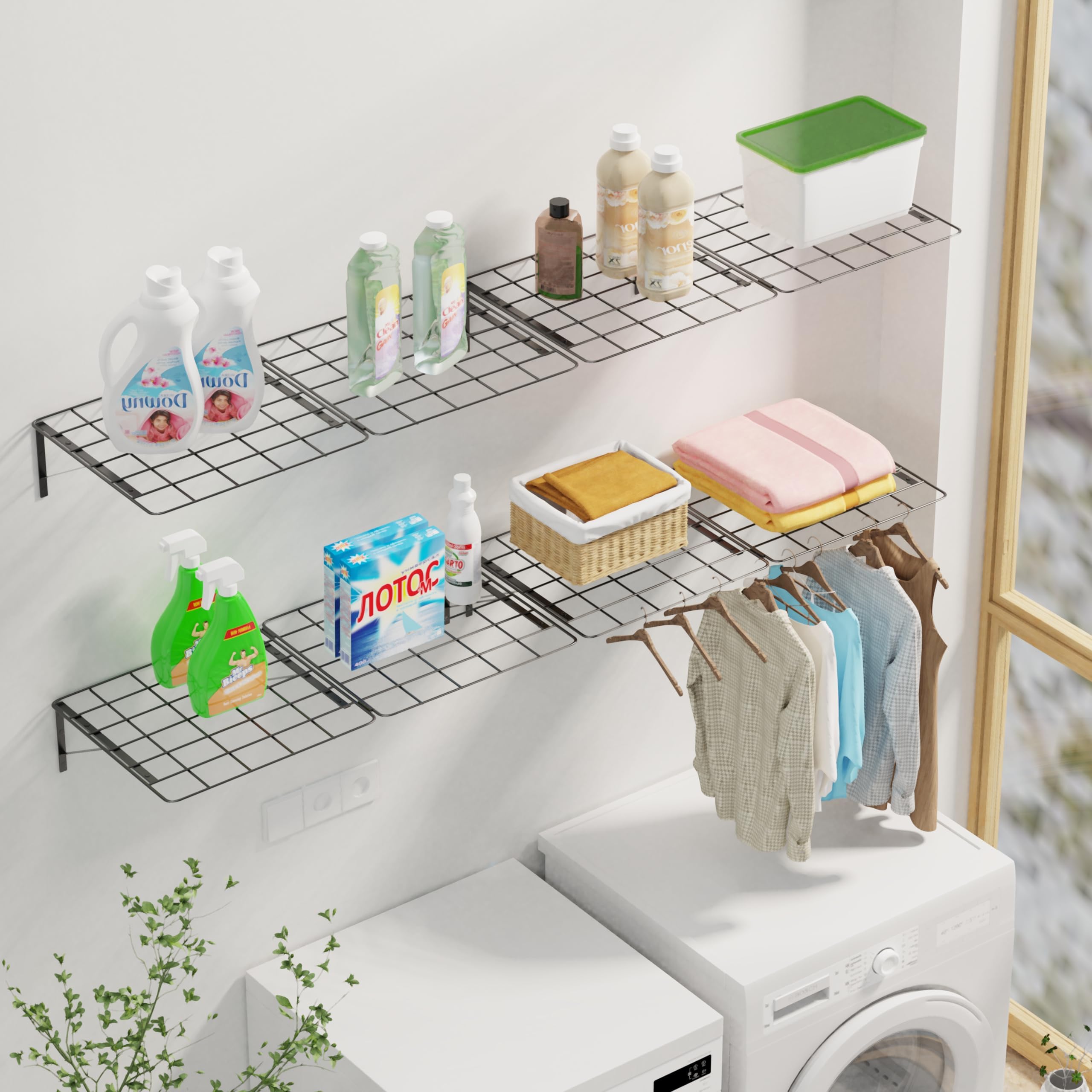 Amazon.com: Hoyula Laundry Room Shelves Wall Mount. Wall Bracket Above ...