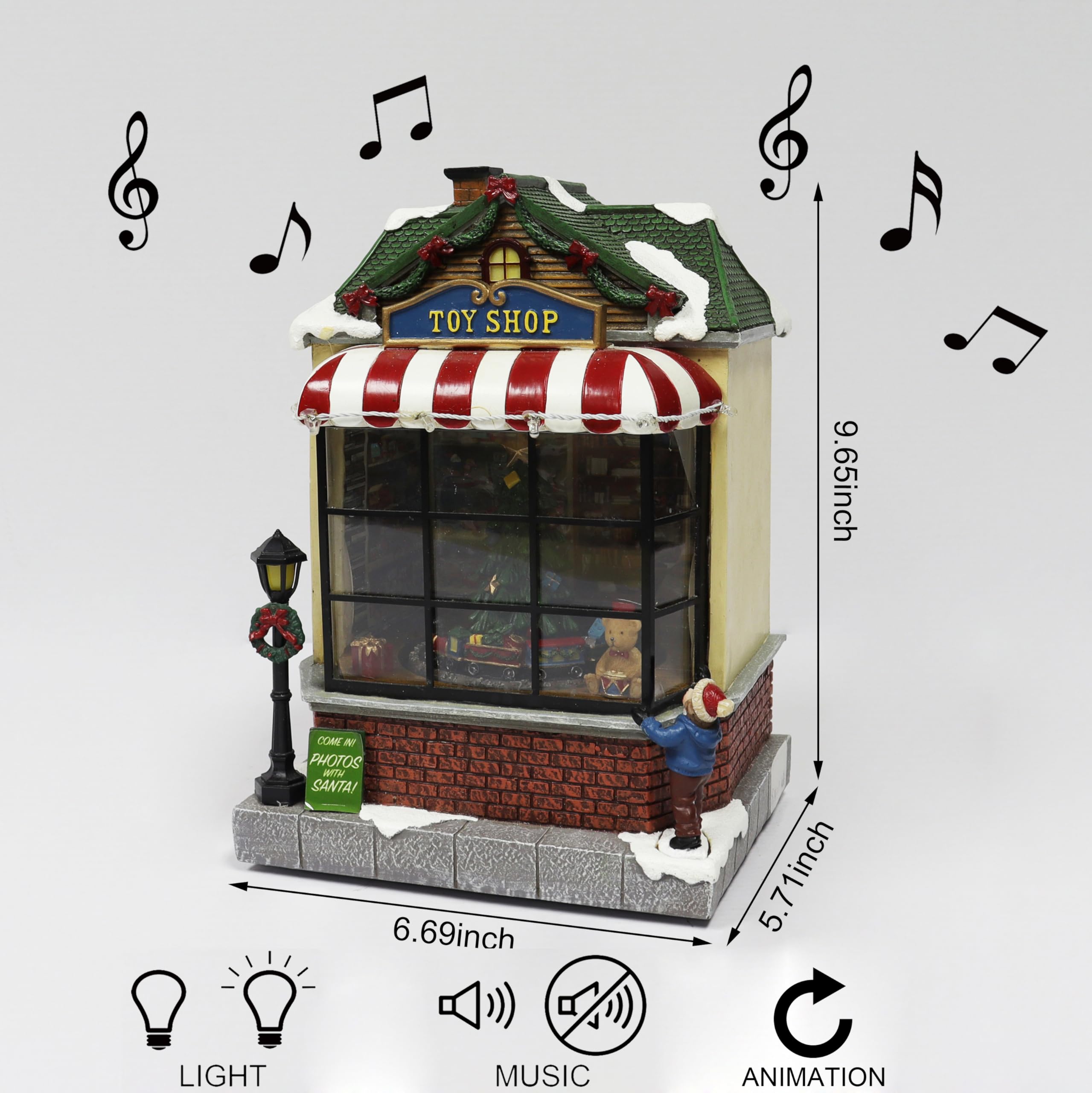 Snapklik.com : Animated Toy Shop Christmas Village House Moments In Time