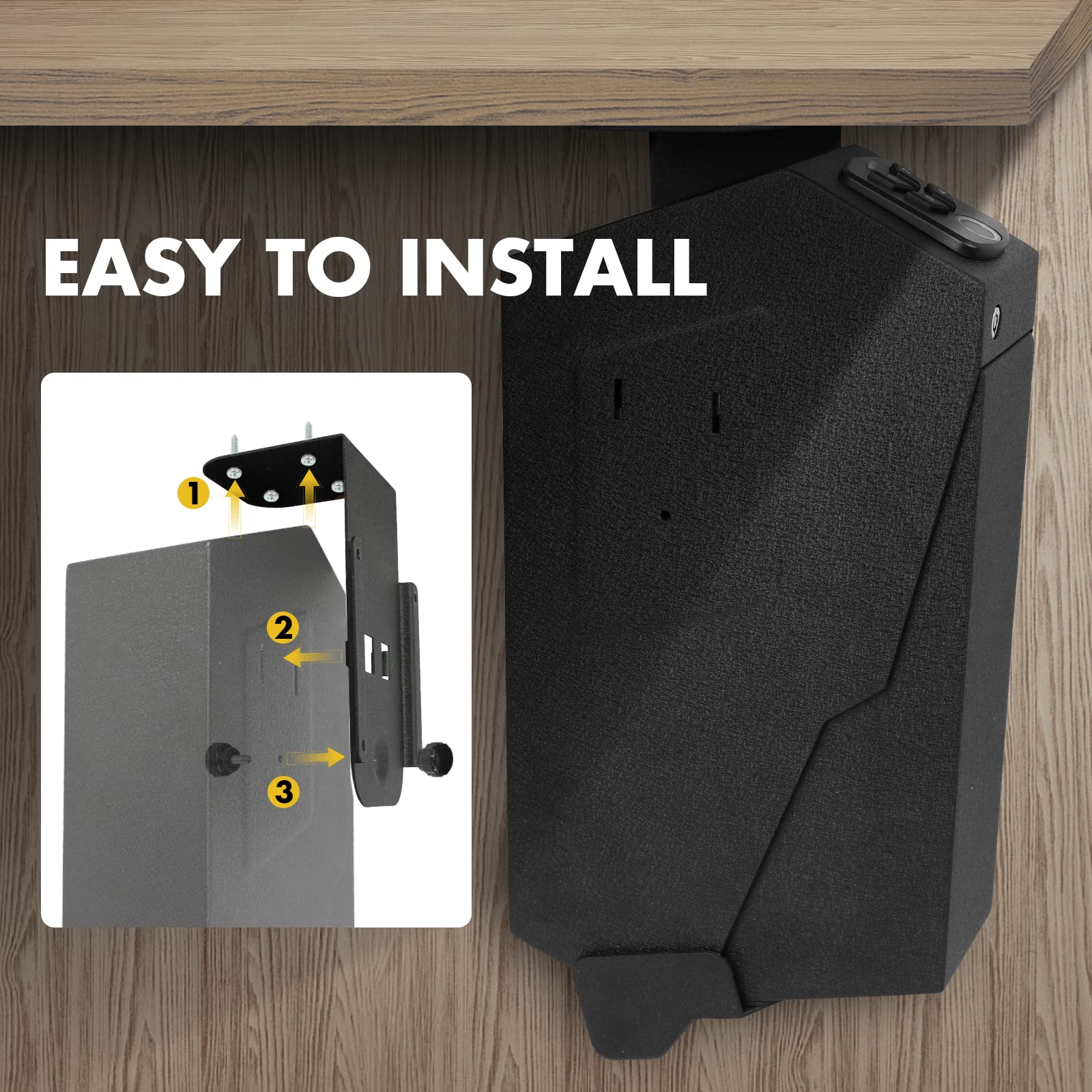 AUREOLE Mounted Gun Safe Biometric Quick Access Handgun Safe with ...