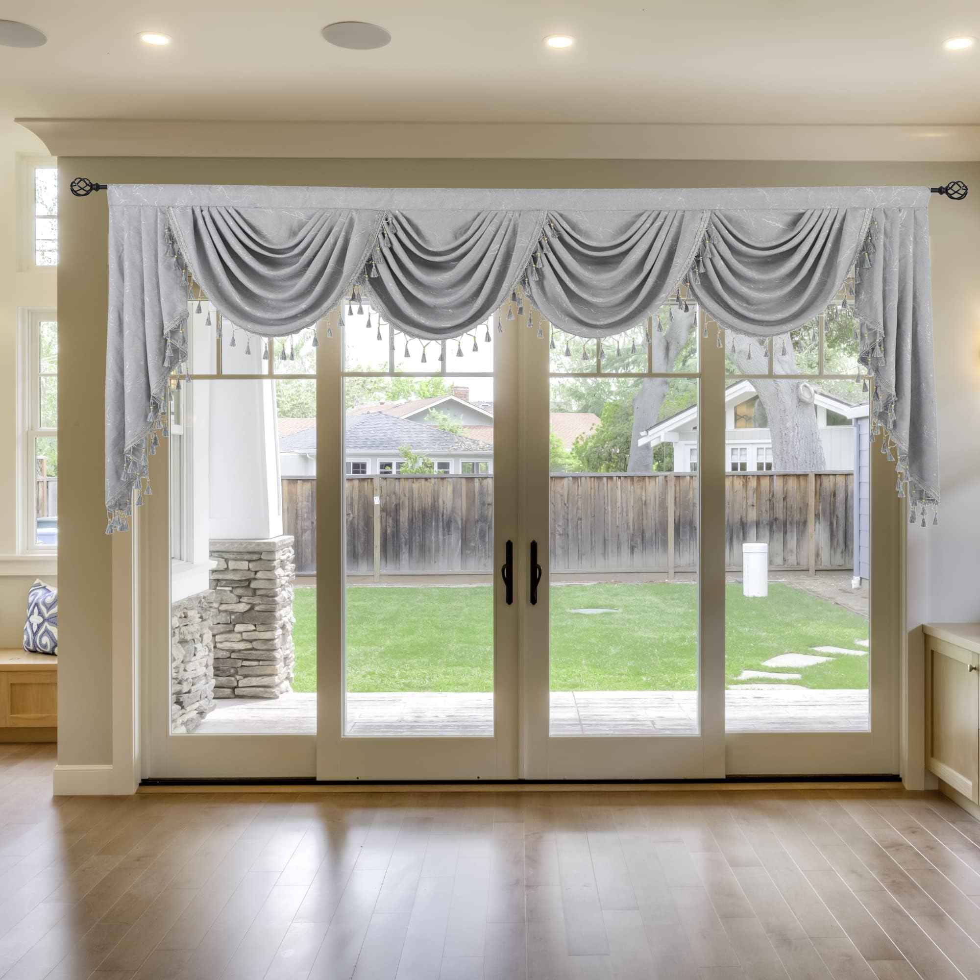 Amazon.com: Loom and Mill Luxury Waterfall Valances for Windows ...