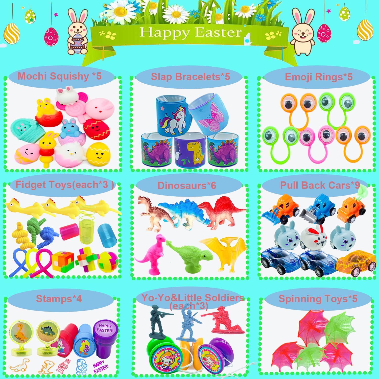 PDFVS 100 Pcs Prefilled Easter Eggs Filled with Novelty Toys,Bright ...