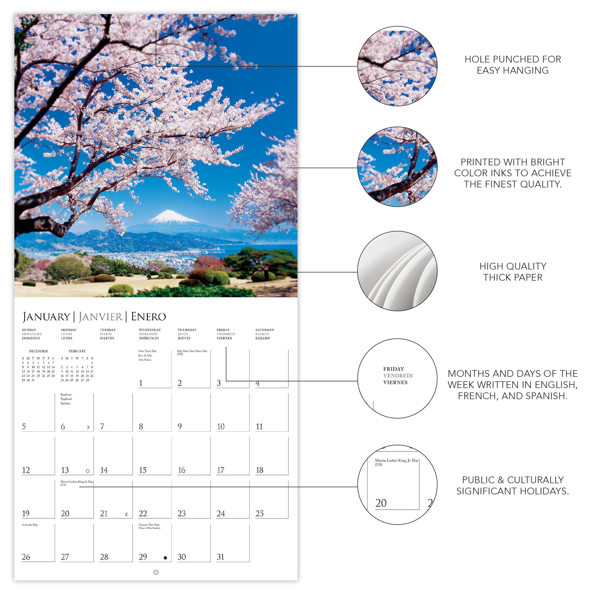 Snapklik.com : 2025 Passport To The World Wall Calendar 12” X 12” Thick ...