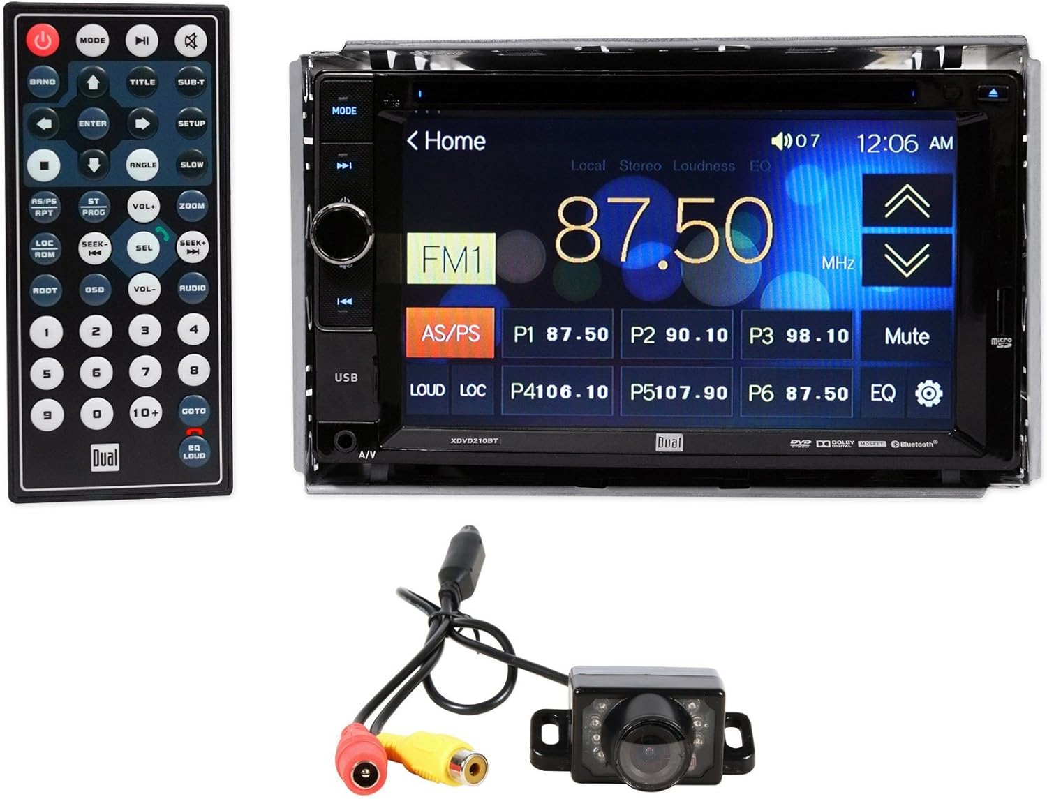 Amazon.com: DUAL XDVD210BT 6.2" 2-Din In-Dash Car DVD Monitor w/USB/SD ...