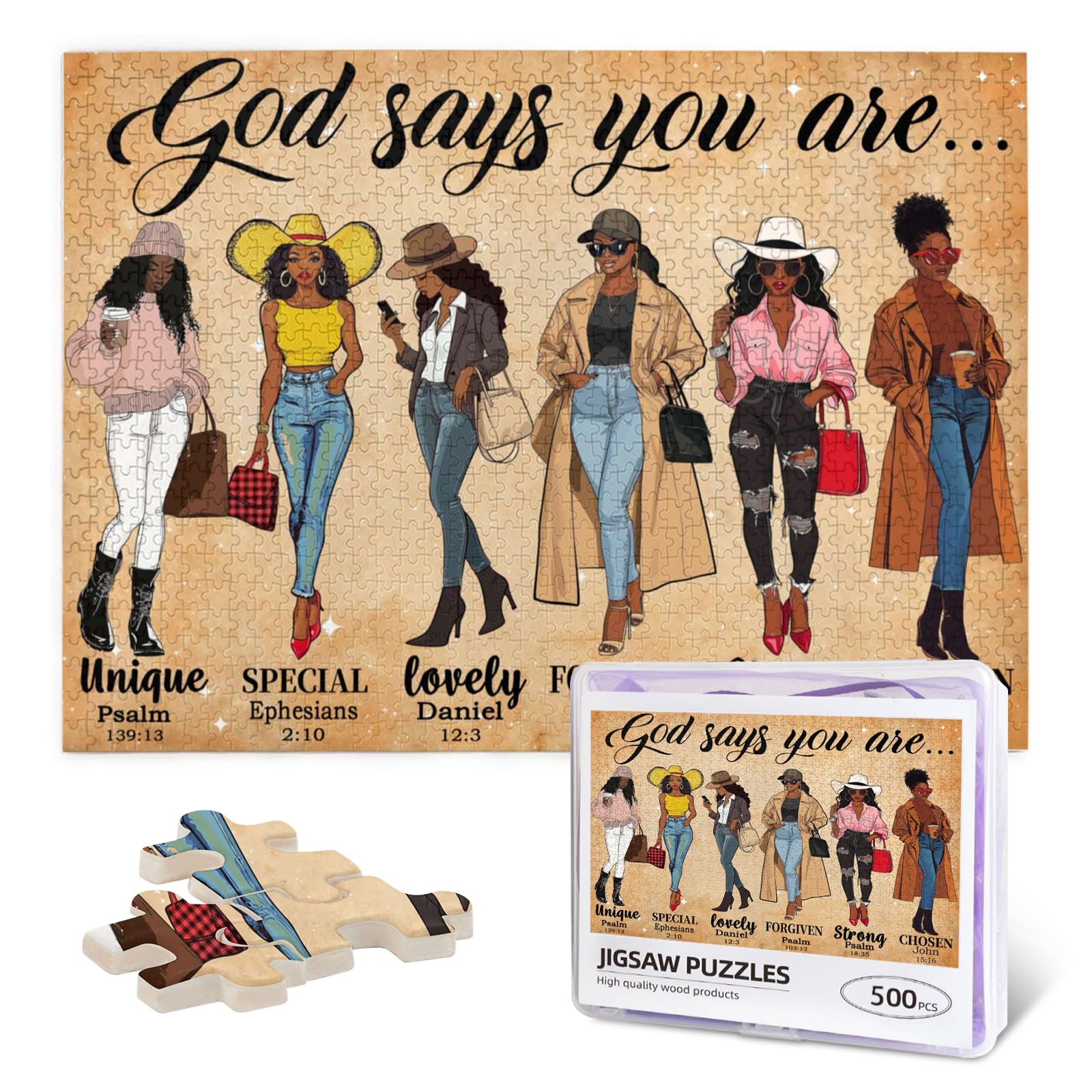 Amazon.com: Black Women Puzzles 500 Pieces African American Jigsaw ...