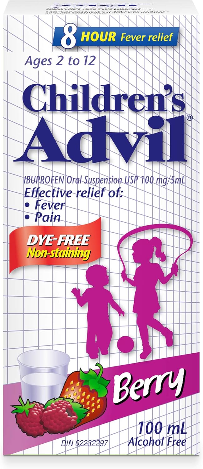 Children Advil (100 mL, Berry Flavour) - Effective Fever Reducer