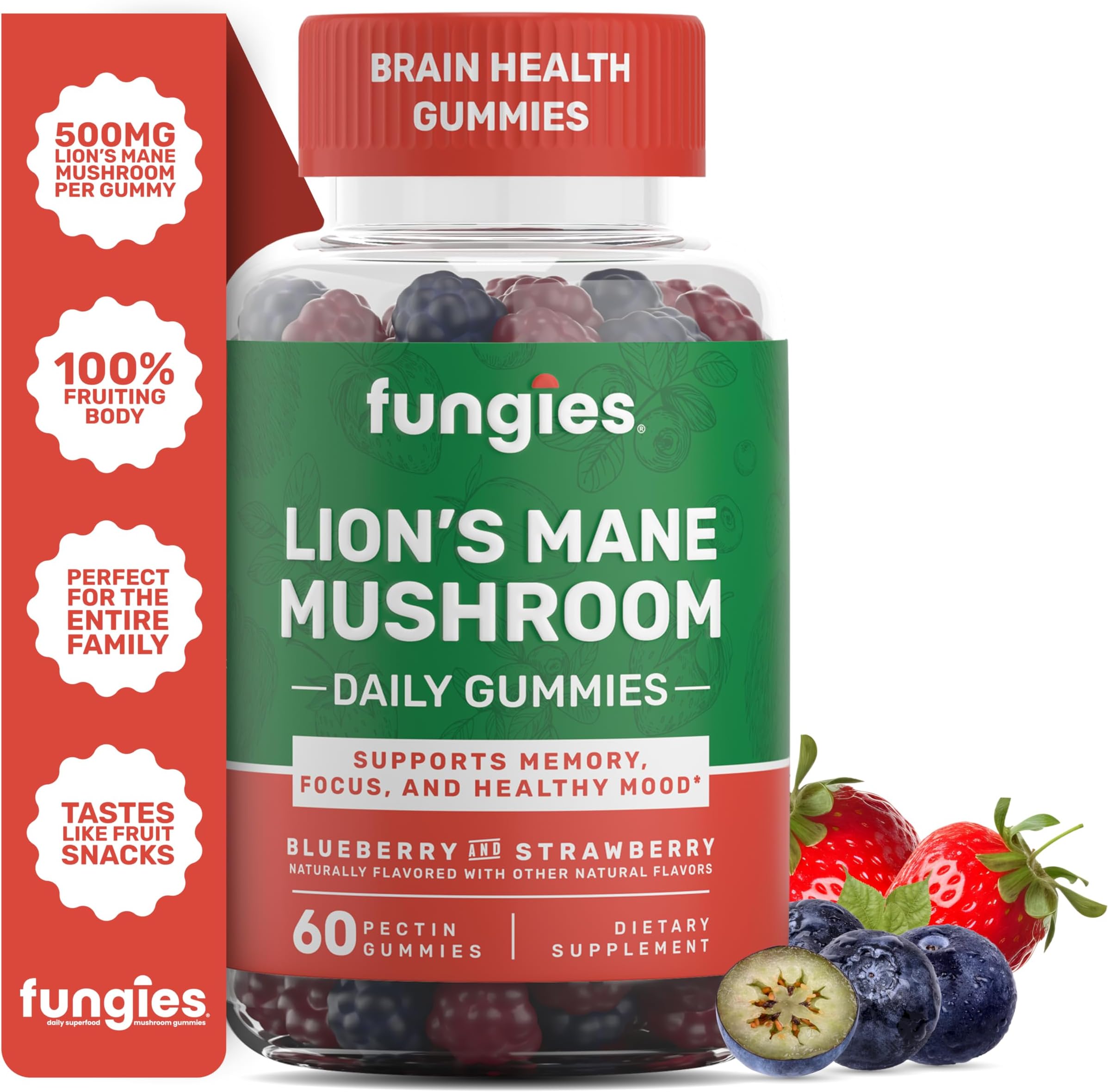 Amazon.com: Focused Energy Mushroom Gummies - Lions Mane, American ...