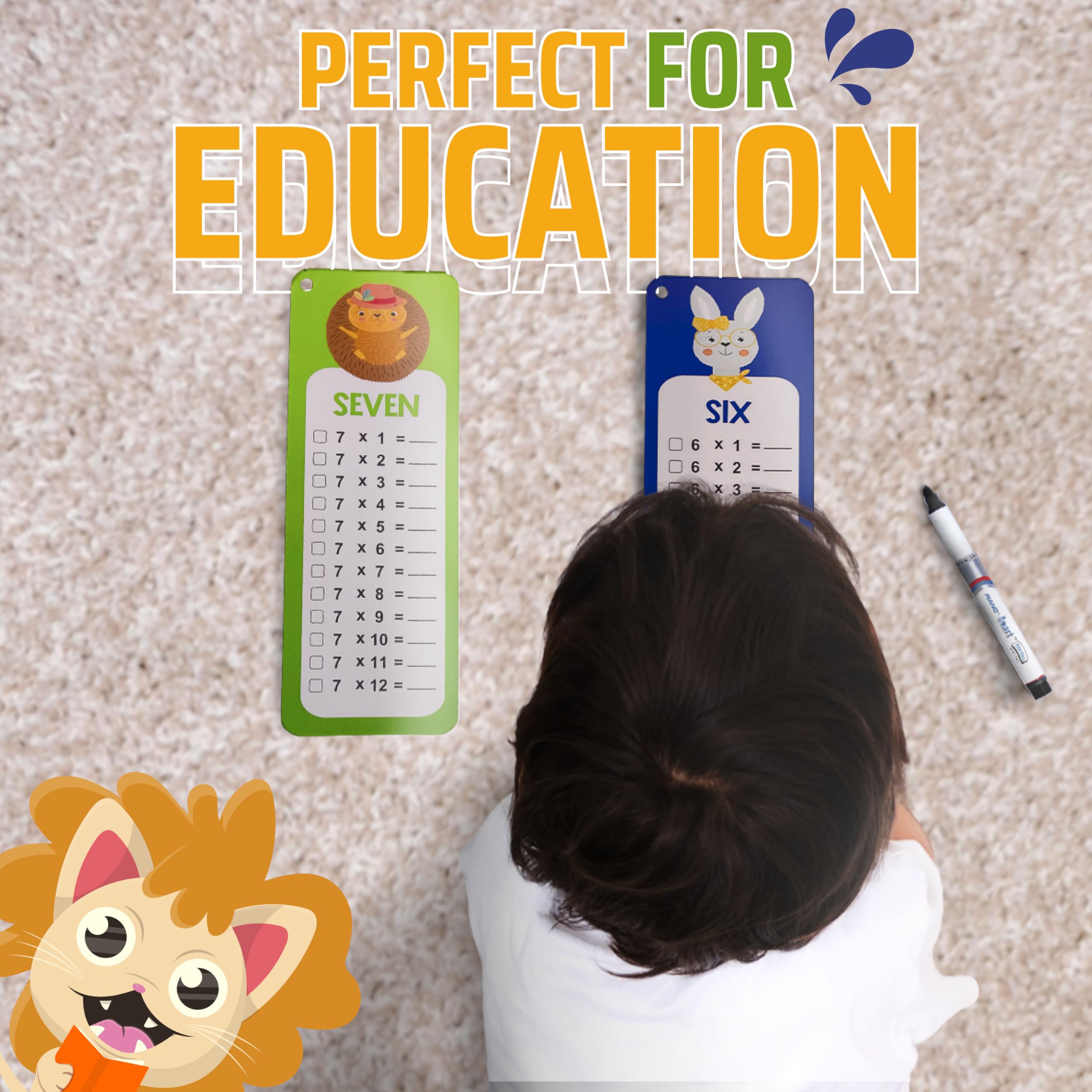 Snapklik.com : DAMORR 1-12 Multipilication Flash Cards Dry Erase Marker - Educational Times ...