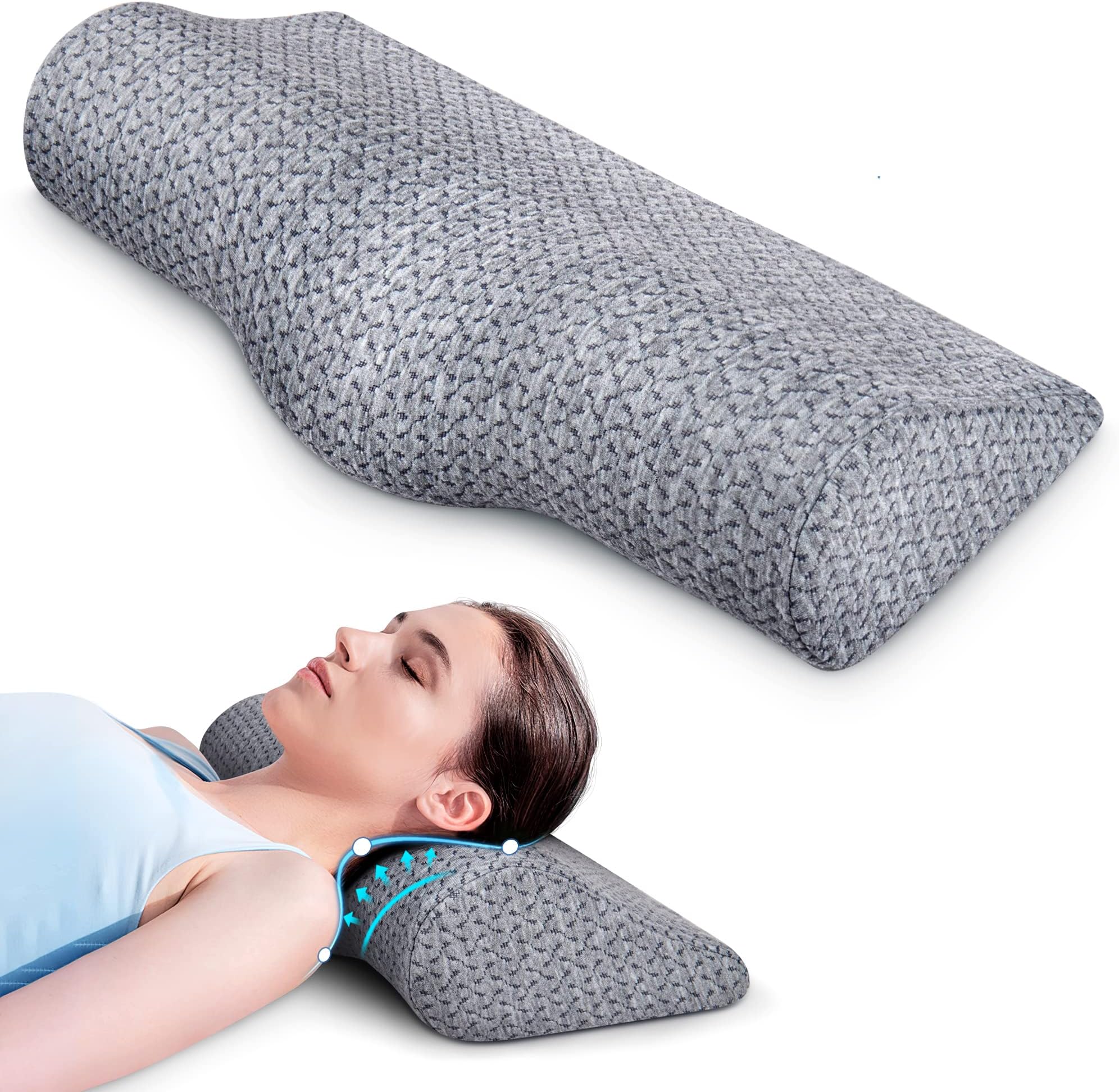 Amazon.com: C CUSHION LAB Roll Pillow for Neck Relief - Extra Dense ...
