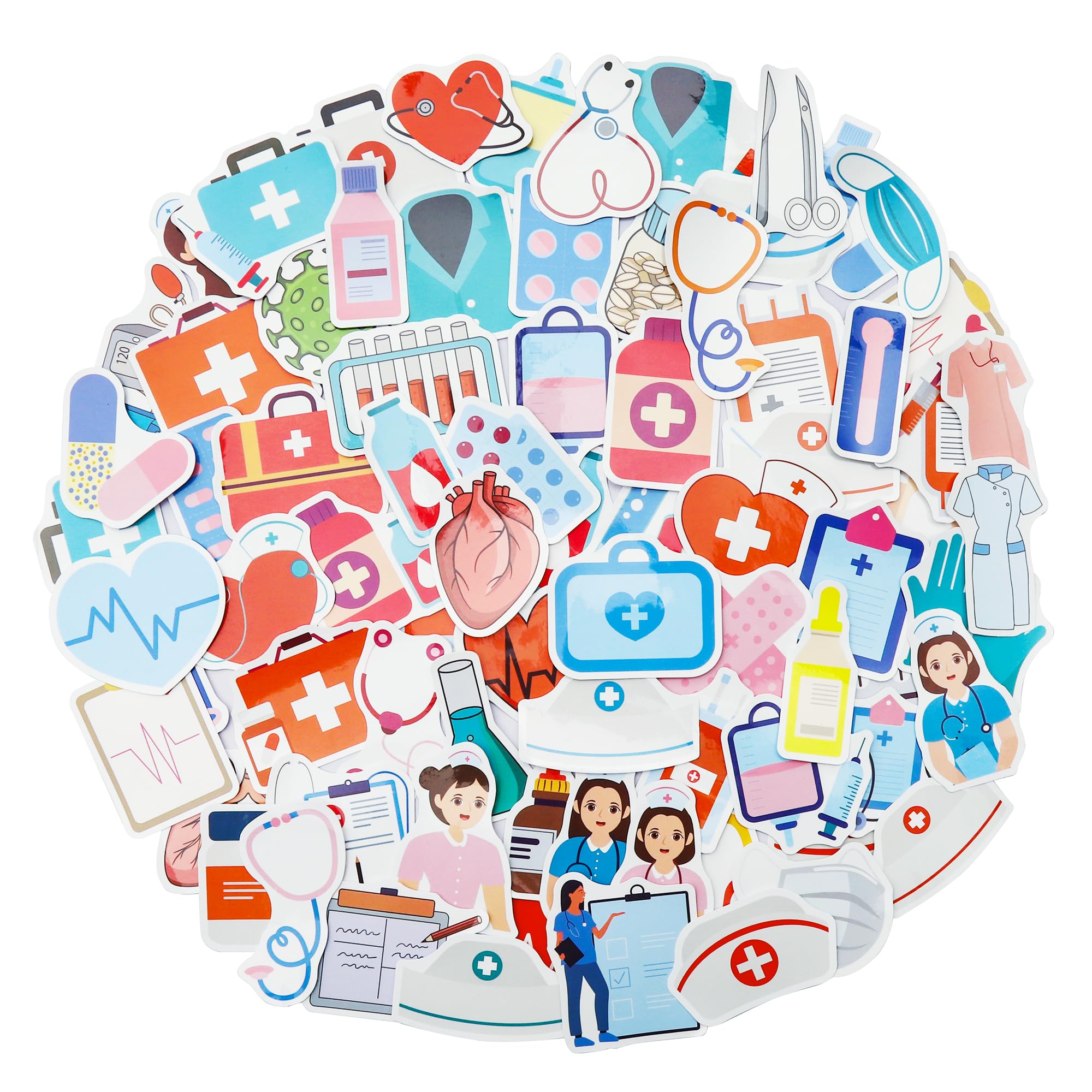 Amazon.com: 100 Pack Nurse Stickers, Medical Healthcare Doctor Party ...