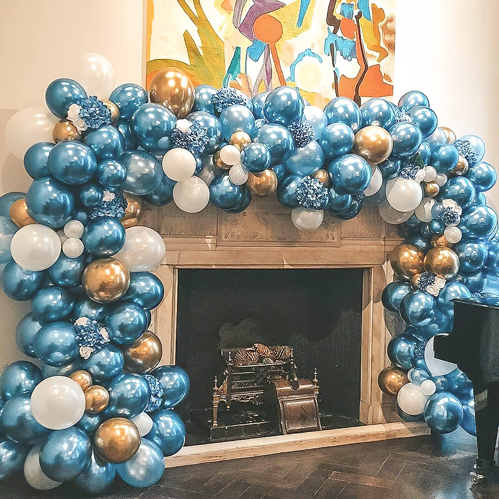 Snapklik.com : Metallic Light Blue Balloons 130 Pcs Different Sizes Of ...
