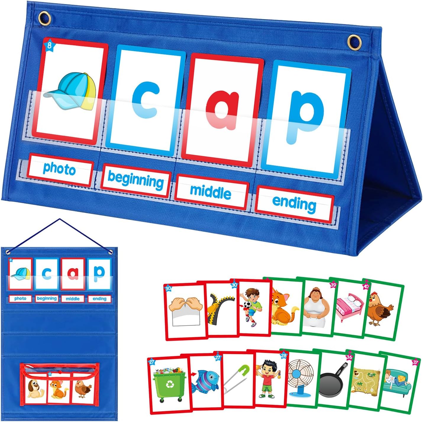 Amazon.com: CVC Word Card, CVC Word Building Desktop Pocket Chart with ...