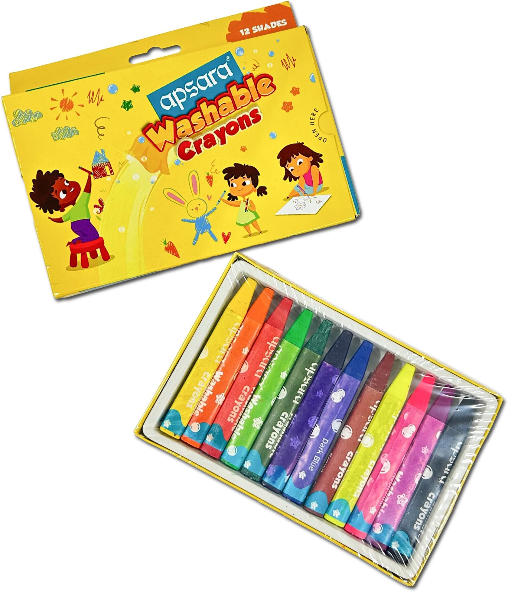 Camel Kokuyo Extra Long Wax Crayons, Gold, Silver, Pack Of 24 Shades ...