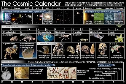 Amazon.com: 24x36 gallery poster, Cosmic Calendar timeline of the age ...