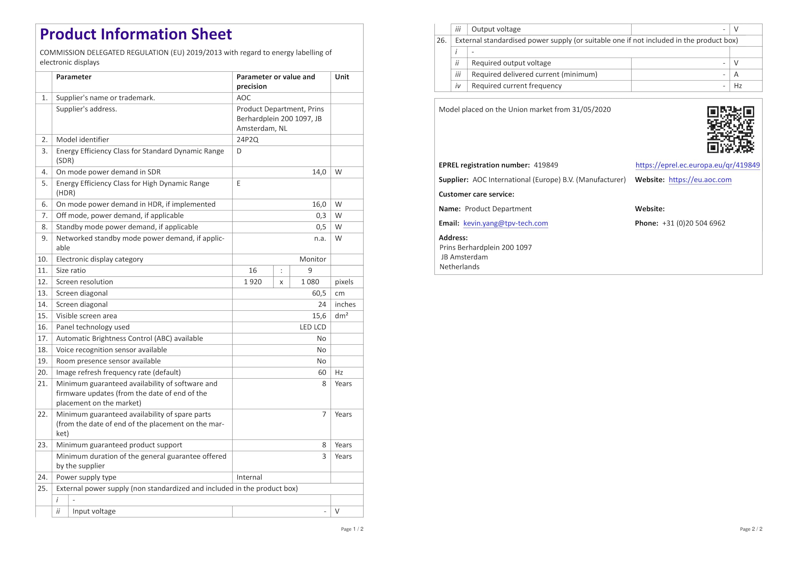 Samsung F24T450FQR - T45F Series - LED monitor - 24" - 1920 x 1080 Full ...