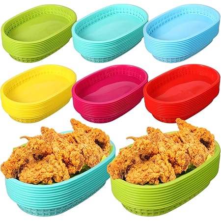 Amazon.com: LyyGuanYoo 40 Pack Fast Food Baskets, Reusable Deli Fast ...