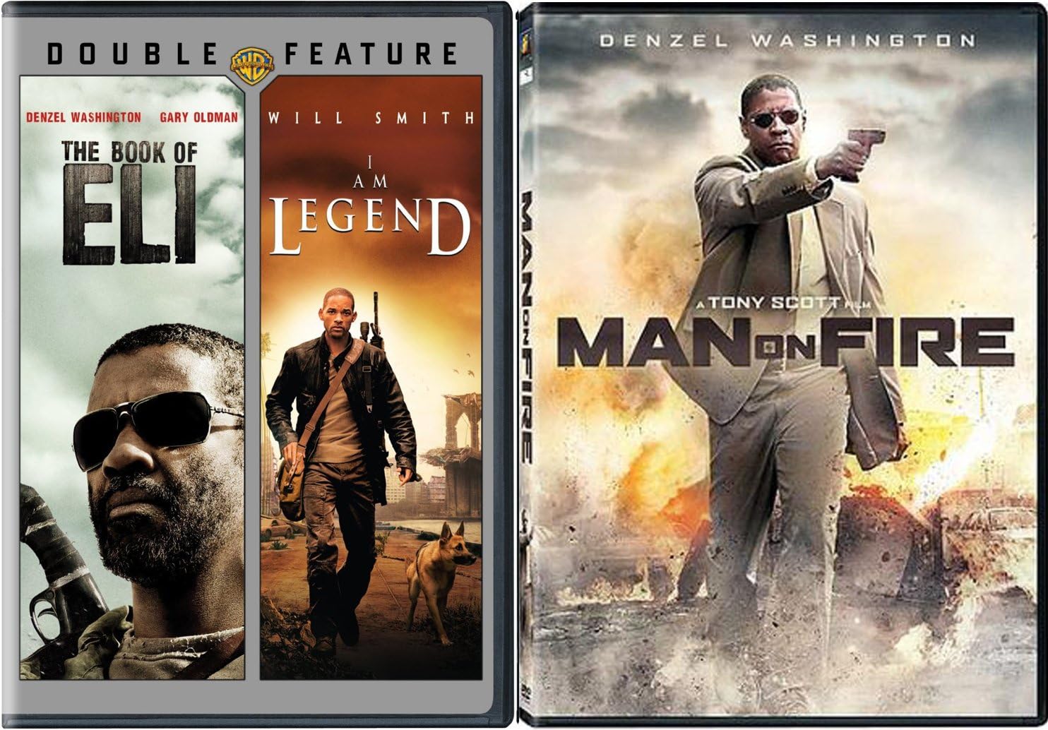 Man On Fire & Book of Eli + I am Legend [DVD] 3 Pack Denzel Washington ...