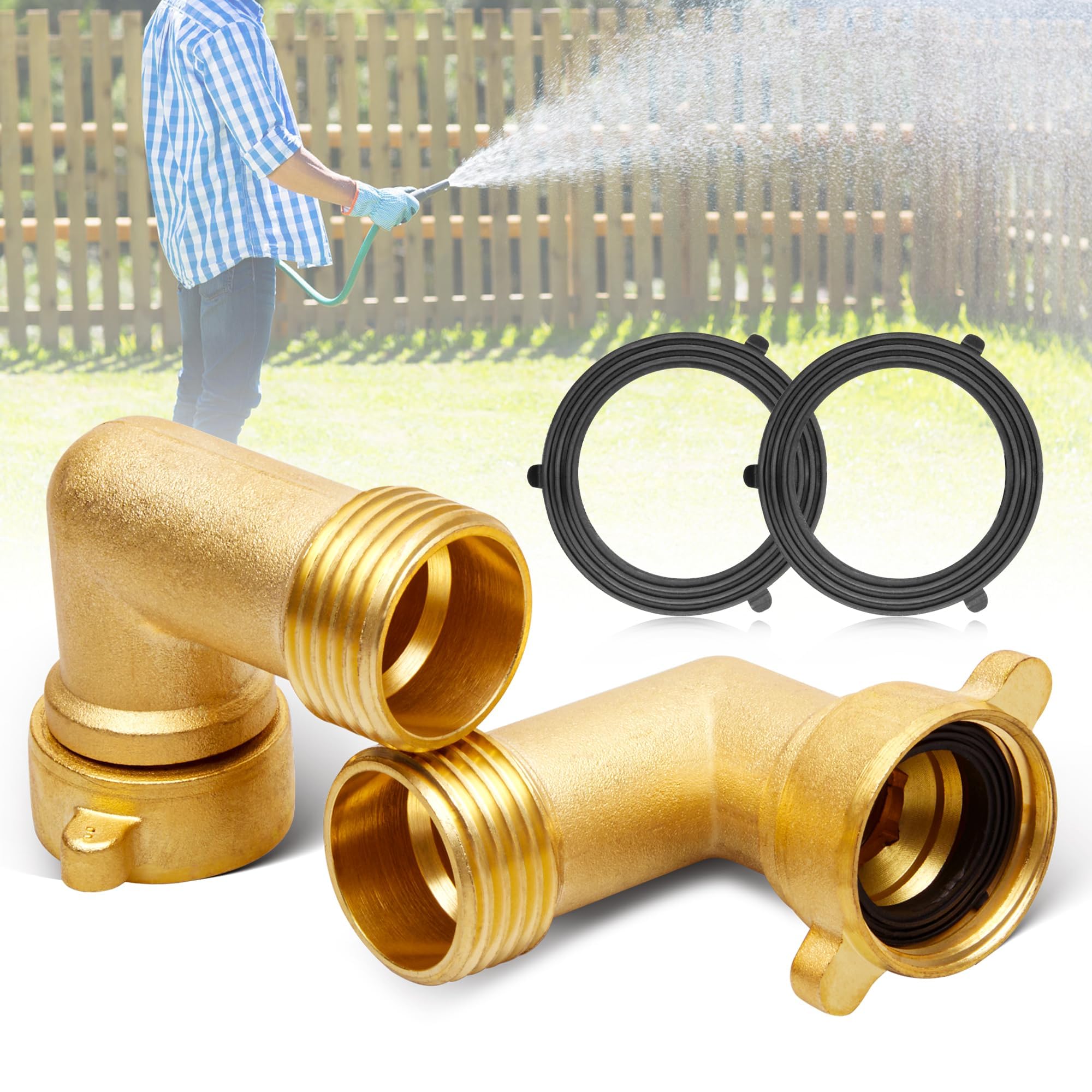Snapklik.com : Oyviny 90 Degree Garden Elbow Water Hose Connector, 3/4 ...
