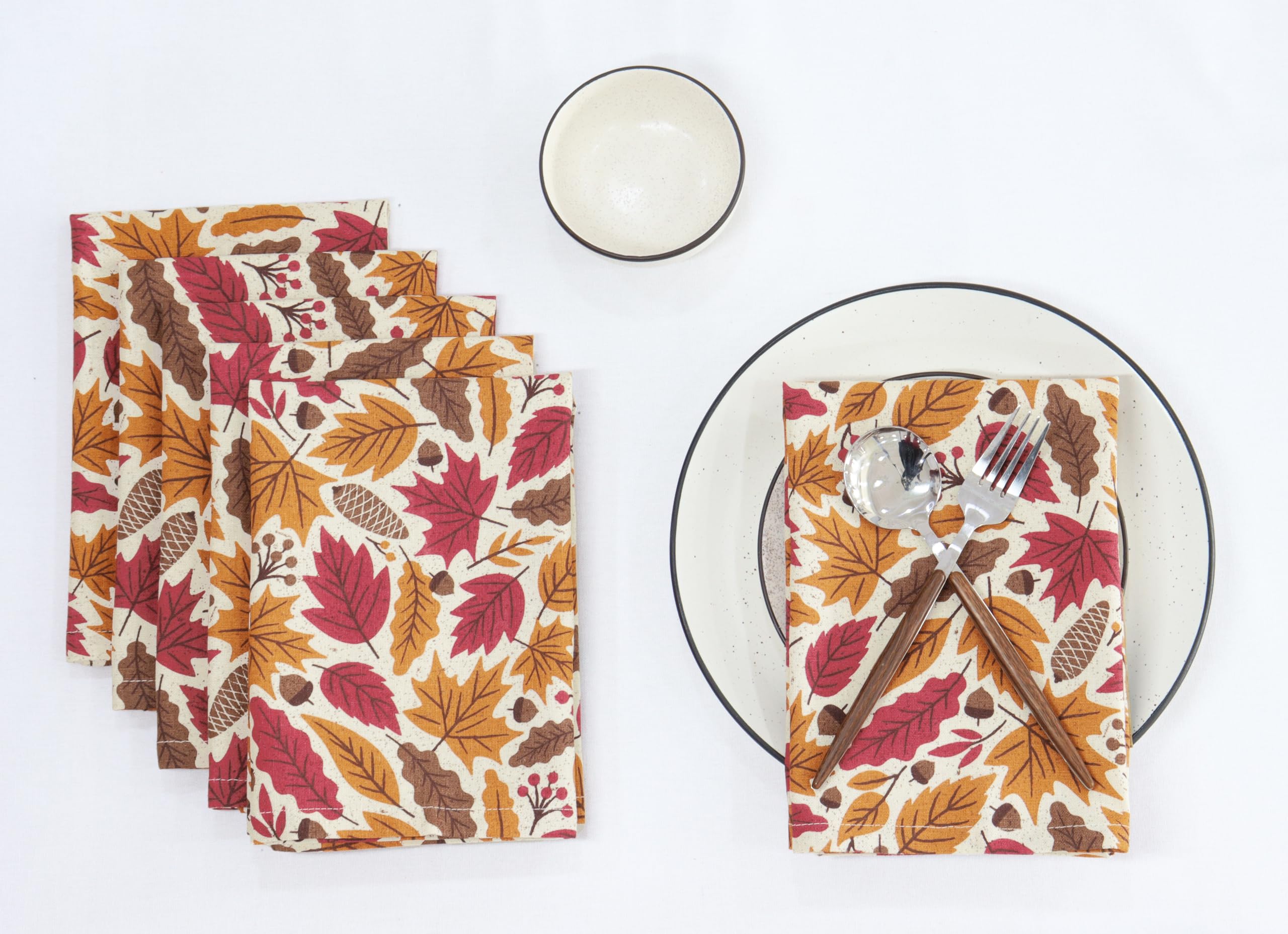 Amazon.com: PurpleEssences Fall Harvest Decor Thanksgiving Napkins ...