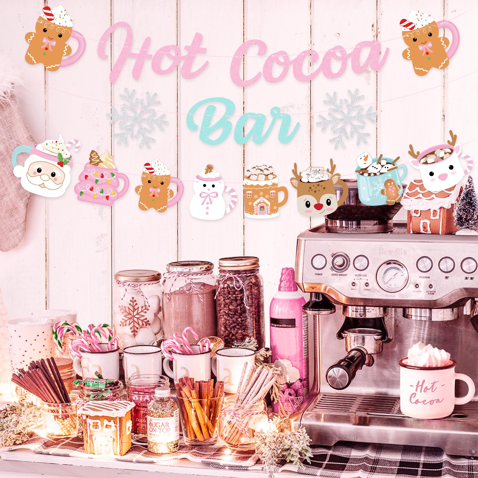 Amazon.com: Christmas Hot Cocoa Bar Decoration Kit, Hot Cocoa Bar ...