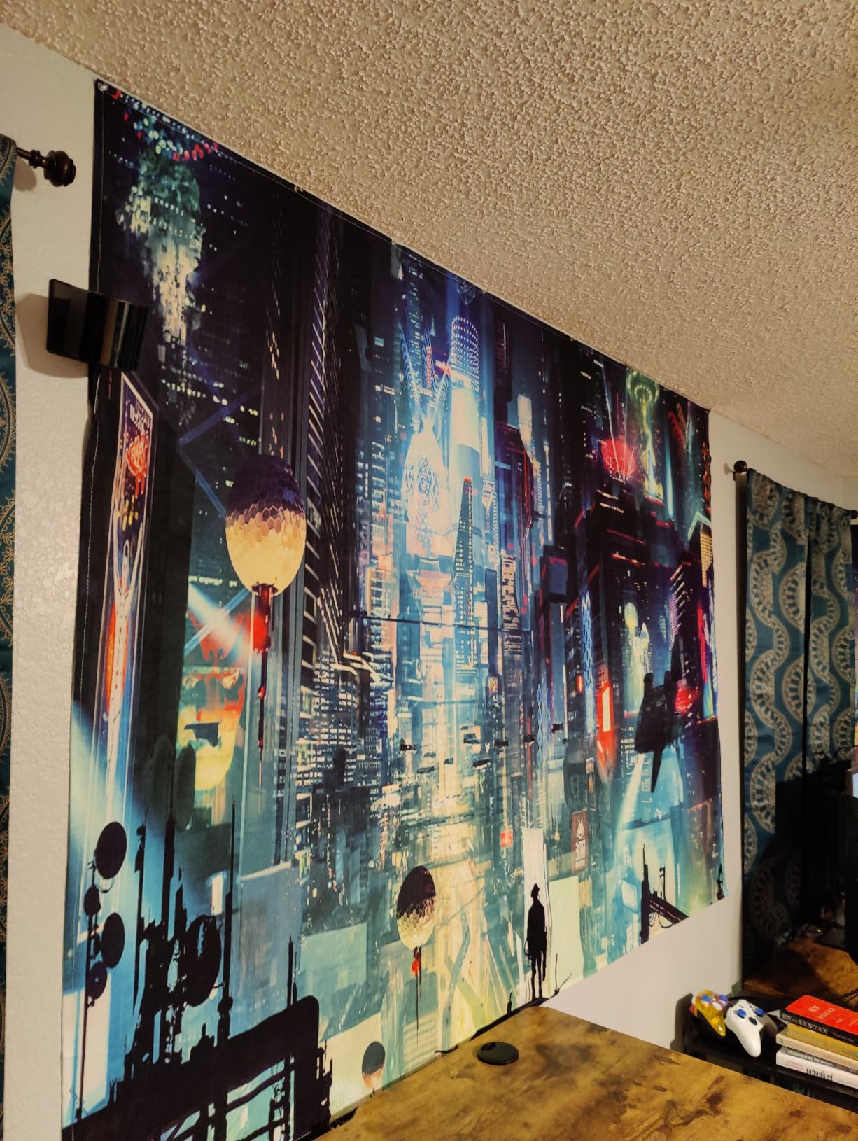 Amazon.com: X-SISTER Fantasy Cityscape Tapestry Futuristic City Neon ...